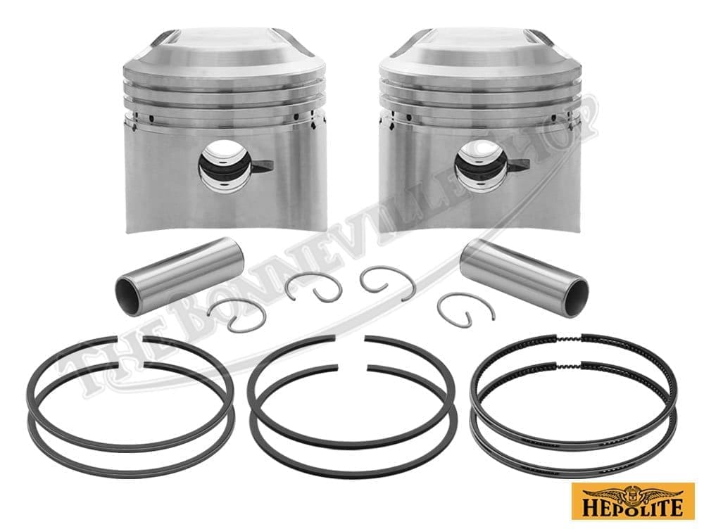Triumph T100 Complete Piston Set Genuine Hepolite 1958-1966 PN# TBS-15123